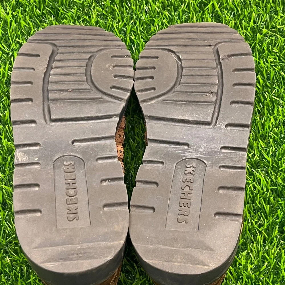 Skechers | Shoes | Skechers Jammers Brown Leather Studded Platform ...